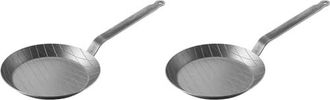 Zwilling FORGÉ Lot de 2 Poêles en Fer, Fond Épais avec Structure en Losange, pour Griller ou Saisir à Feu Vif, Ø24 & 28 cm, Argent
