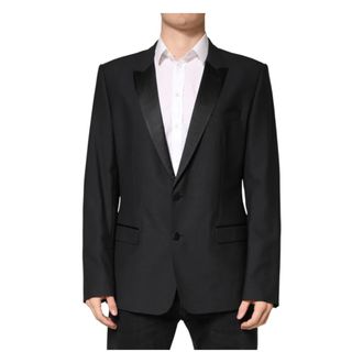 Dolce & Gabbana Homme, Vestes, Noir, Taille: 2XL Blazer Magnifique