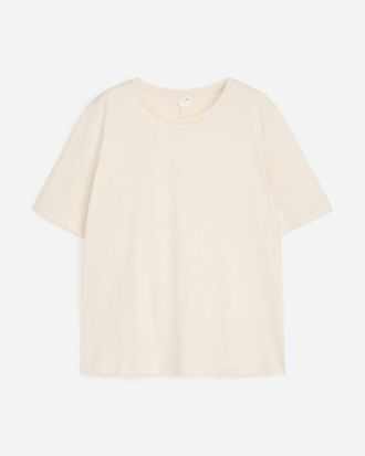 Arket T-Shirt Aus Lyocell Und Baumwolle -Wei&szlig;