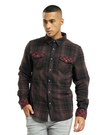 Brandit Duncan Check Shirt Long Sleeve, Farbe: Brown-blac, Gr&ouml;&szlig;e: 5XL