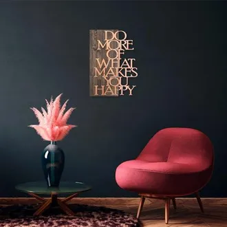 Wallity Elegant Decorative Wooden Wall Accessory, 42 x 58 cm, Walnut & Copper | 50% Wood (3 cm) & 50% Metal (1.5 mm) | Wall-Mountable, Unique Design