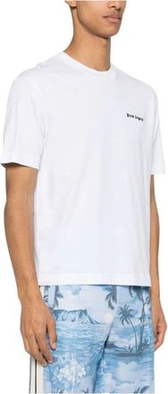 Palm Angels Homme, Tops, Blanc, Taille: XL T-Chemises