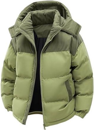 Generic Veste dhiver &agrave; capuche isol&eacute;e pour homme - R&eacute;sistante &agrave; leau - Pour temps froid - Fermeture &eacute;clair compl&egrave;te - Veste &agrave; bulles &eacute;paisse