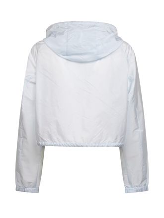 Prada Womens Light Blue Re-Nylon Hooded Jacket Recycled Polyamide Bomber