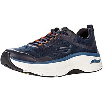 Skechers Baskets Max Cushioning Arch Fit-220196 pour Homme, Bleu Marine/Orange, 45.5 EU