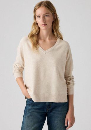 Levi's V-Ausschnitt-Pullover SUPER SOFT VNECK PULLOVER im Bund beidseitig mit kurzem Schlitz