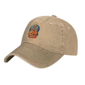 Generic Ours dhalloween avec Un Couteau Assis sur Une Citrouille Femme Homme Casquette De Baseball Anti UV Chapeau De Cowboy R&eacute;tro Ancien Hip-Hop Cap pour Run