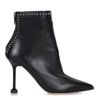 Ninalilou Nieten Leder Stiefelette Schwarz - - Shoes - Damen - Schwarzk - 38 EU