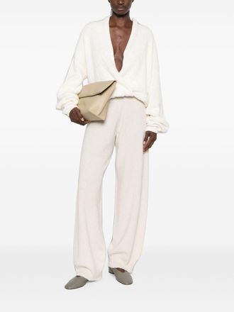 Fabiana Filippi Fine-Knit Wool Blend Trousers - Beige