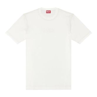 Diesel T-Shirt mit Logo-Print aus merzerisierter Baumwolle - - Tops - Herren - Wei&szlig; - S
