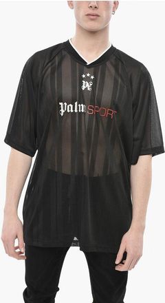 Palm Angels SPORT Mesh T-Shirt with Logo Print size 3xl