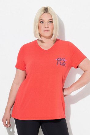 Ulla Popken T-Shirt Funktions-Shirt Cut-Outs V-Ausschnitt Halbarm