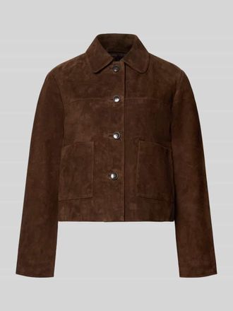 Christian Berg Lederjacke aus Ziegenvelours mit Eingrifftaschen