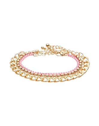 8 by YOOX ENAMELLED CHAIN AND RHINESTONES BRACELET SET