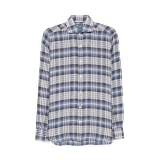 Barba Homme, Chemises, Bleu, Taille: 3XL Chemise &agrave; Manches Longues &agrave; Carreaux
