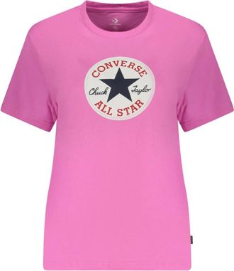 Converse Femme, Tops, Rose, Taille: 38 FR T-Shirt Chuck Taylor All Star Patch