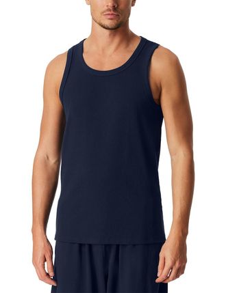 Schiesser Herren Tank Top Doppelripp Organic Cotton 150 Years Baselayer-Shirt, Admiral_183219, 50