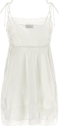 Magda Butrym Lace-Trimmed Silk Tunic - Cream