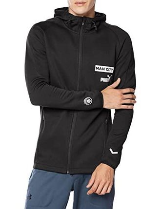 Puma Homme Mcfc Casuals Hoody Jkt Maillot de surv tement, Noir, L EU