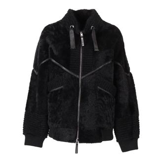 DIEGO M Giaccone in montone nappato con collo alto - - Jackets - Herren - Schwarzk - XS