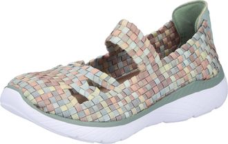 Rieker Riemchenballerina RIEKER, Damen, Gr. 36, bunt (multi), Lederimitat, Textil, Flechtoptik, Schuhe Riemchenballerina, Slipper, Schlupfschuh mit MemoSoft-