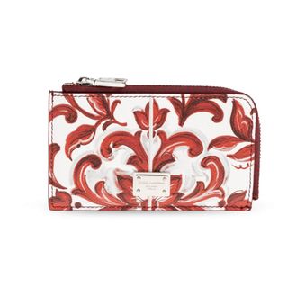 Dolce & Gabbana Majolika-Print Kartenetui aus Kalbsleder - - Accessories - Herren - Rot - ONE SIZE