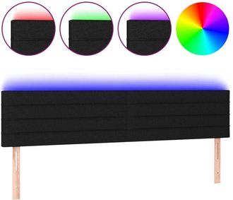 vidaXL Led Kopfteil Schwarz 180x5x78/88 cm Stoff Vidaxl