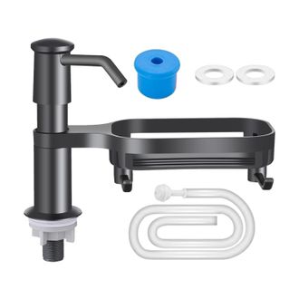 Generico Seifenpumpe f&uuml;r K&uuml;chensp&uuml;le, Arbeitsplattenpumpe, Sp&uuml;lmaschinen-Verteiler f&uuml;r die K&uuml;che, Schwammhalter mit Verl&auml;ngerungsrohr von 99 cm zum H&auml;ndewasche