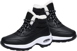 Minkissy Bottes de Neige pour Femmes &agrave; Semelle &agrave; Bottines -Mollet Doubl&eacute;es de Peluche Antid&eacute;rapantes et Chaudes Taille 40 Couleur Noire Confort pour LHiver