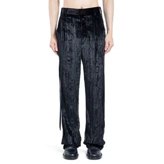 Ann Demeulemeester Leon Trousers in Froiss&eacute; Velvet