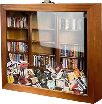 Generic Fidget Sensorisches Spielzeug B&uuml;cherregal aus Holz | 200 Miniaturspielzeug Hergestellt | Kleine Miniatur B&uuml;cherregal - ReliFriends Handgemachte Stress