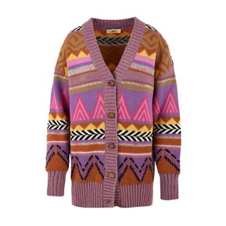 Akep Jacquard Cardigan - - Knitwear - Damen - Mehrfarbig - XS