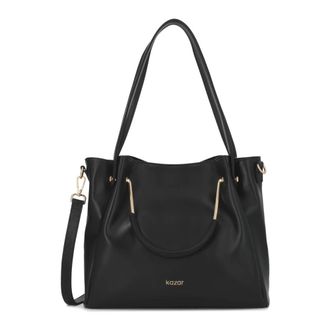 Kazar Ledertasche Shopper mit Golddetails - - Bags - Damen - Schwarzk - ONE SIZE