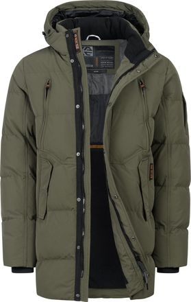 Indicode Herren INBoulton Parka mit verdecktem Rei&szlig;verschluss und Kapuze | warme Herrenjacke M&auml;nner Army, L