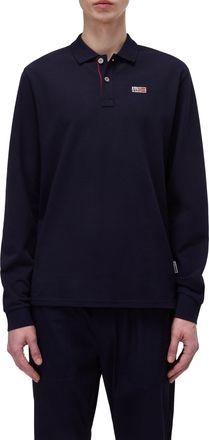Napapijri Herren,Poloshirt Eruggy mit Langen Ärmeln,Dunkelblau,3XL