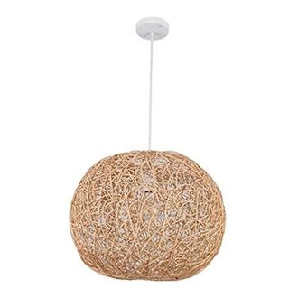 Perfeclan Suspensions Luminaire en Rotin, Lampe Suspendue avec Ampoule, Fait &agrave; la Main, D&eacute;cors pour Maison, Chambre