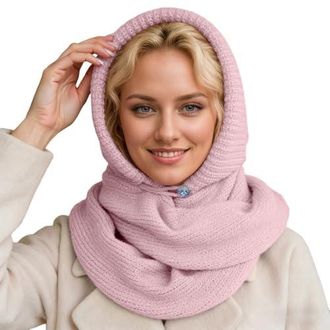 Generic Bonnet Femme Hiver Bonnet Femme Chapeau Femme Hiver Confortable Classique - avec &Eacute;charpe Int&eacute;gr&eacute;e Hiver, Cache-Oreilles Thermique, &Eacute;l&eacute;gant Et Pratique