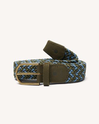 Faguo Ceinture tress&eacute;e kaki et bleu