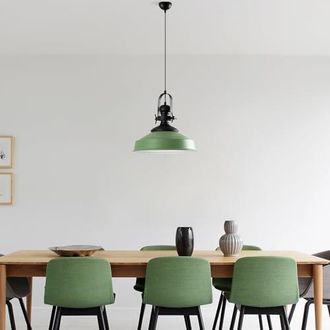 Opviq Elegant Green Chandelier, Metal Body, Ø41 cm, Adjustable Height 45-130 cm, E27 Socket, IP20 | Perfect for Modern Living Spaces & Dining Areas