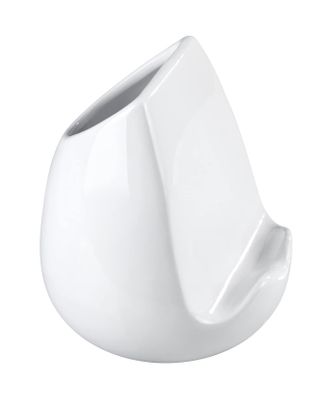 WENKO Utensilo mit Tablethalter - K&uuml;chen-Utensilienhalter mit Tablet- und Kochbuchst&auml;nder, Keramik, 15 x 16.5 x 14.5 cm, Wei&szlig;