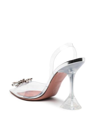Amina Muaddi Womens Sling D&eacute;collet&eacute; Begum Glass Transparent Pumps High Heel Shoes
