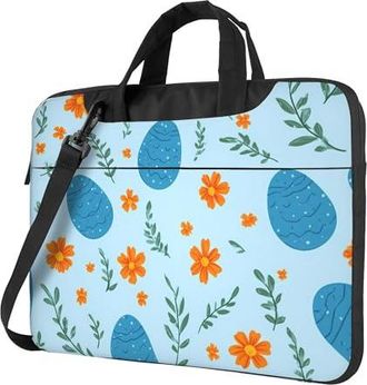 Generic Eggs Daisy Sac pour ordinateur portable de 15,6 pouces avec bandouli&egrave;re - Housse de protection antichoc pour ordinateur portable - Pour homme et femme