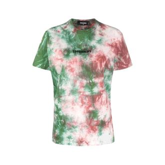 Dsquared2 Mehrfarbiges Kurzarm-T-Shirt - - Tops - Herren - Gr&uuml;n - S