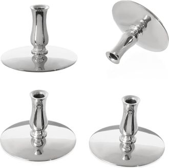 NKlaus 4X Kerzenhalter Messing vernickelt Kerzenständer Dünne Altarkerzen Bis Ø6,7mm Hochzeit 6733