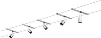 Paulmann 94145 Système de Câbles Sice Salt Set Extensible 5x10W max, Chrome Mat Système sans Ampoules