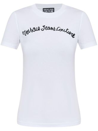 Versace Jeans Couture t-shirt à logo strassé - Blanc