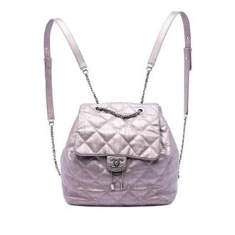 Chanel Sac &agrave; dos matelass&eacute; en cuir Pre-owned - Femme - Pre-owned - Rose - Taille: ONE Size