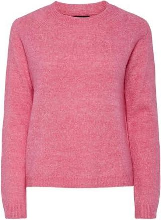 Pieces Pcjuliana Ls O-Neck Knit Noos BC Pull en Tricot, Rose, L Femme