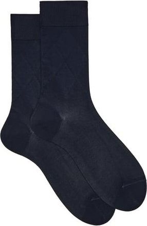 Dor&eacute; Dor&eacute; Chaussettes mi-hautes &agrave; losanges en coton m&eacute;lang&eacute;