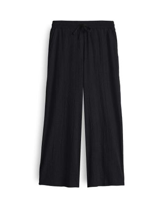 OPUS Damen Culotte | Culotte MILENI Crinkle Wide mit Komfortbund Black, 42